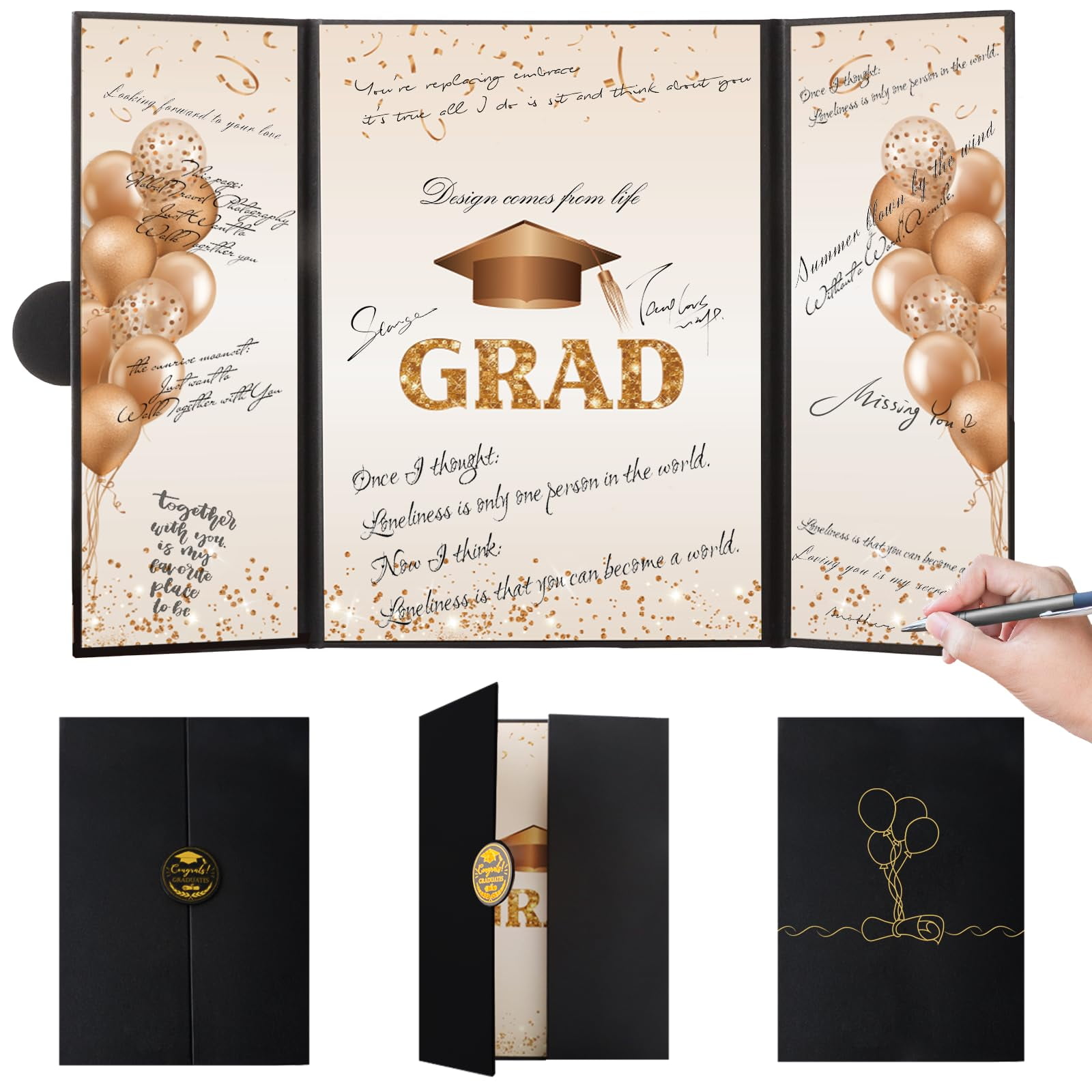 Black Graduations Party Decoration, DHF10 Class of 2025 Congrats Sign ...