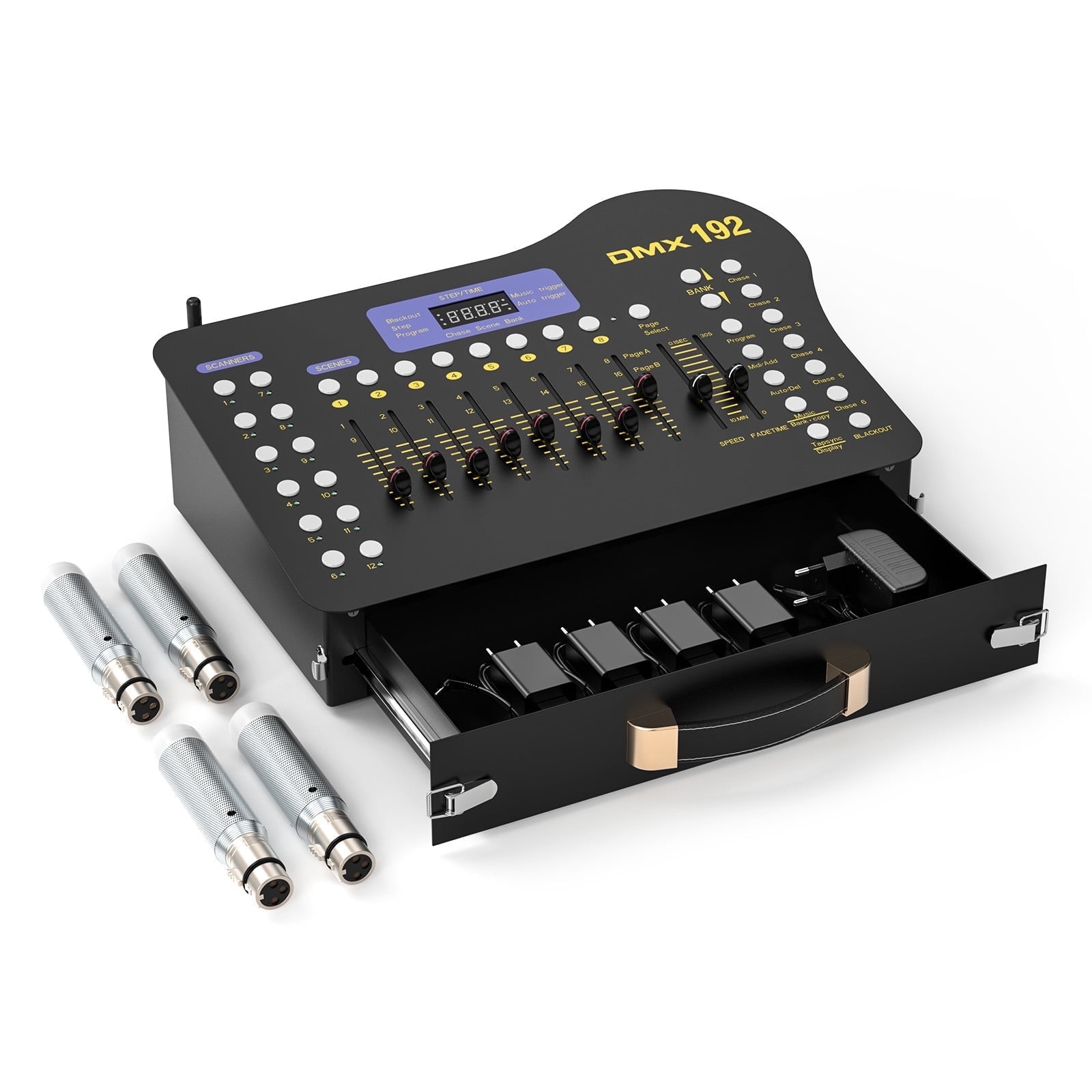 Black Grand Console DMX and MIDI Operator 192 Channel Light Controller ...