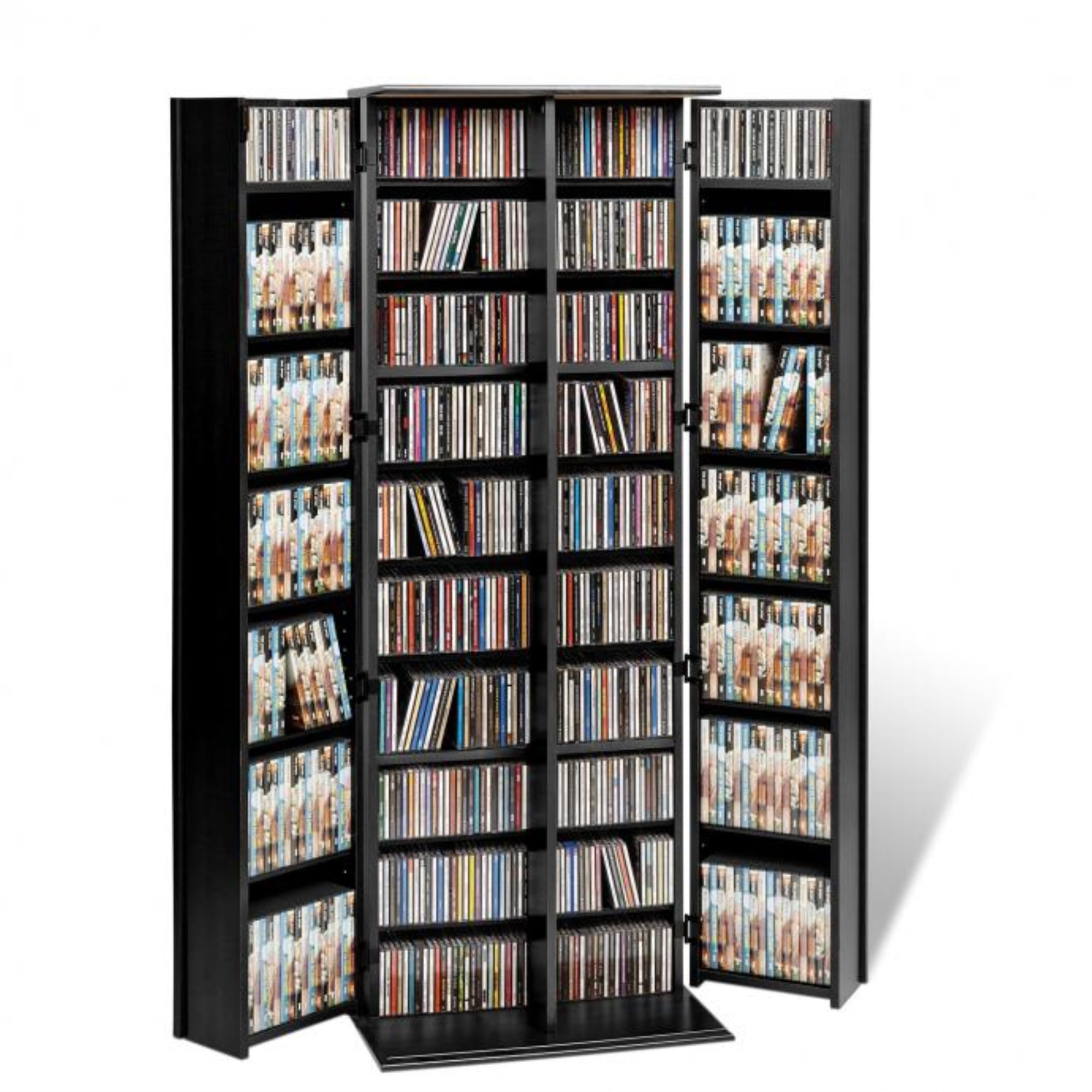 Black Grande Locking Multimedia Storage Cabinet with Shaker Doors for ...