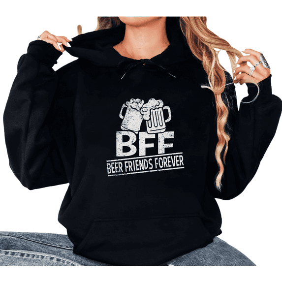 Black Graphic Hoodie Sweatshirt Shirts womans S-2XL Beer Friend Theme ...