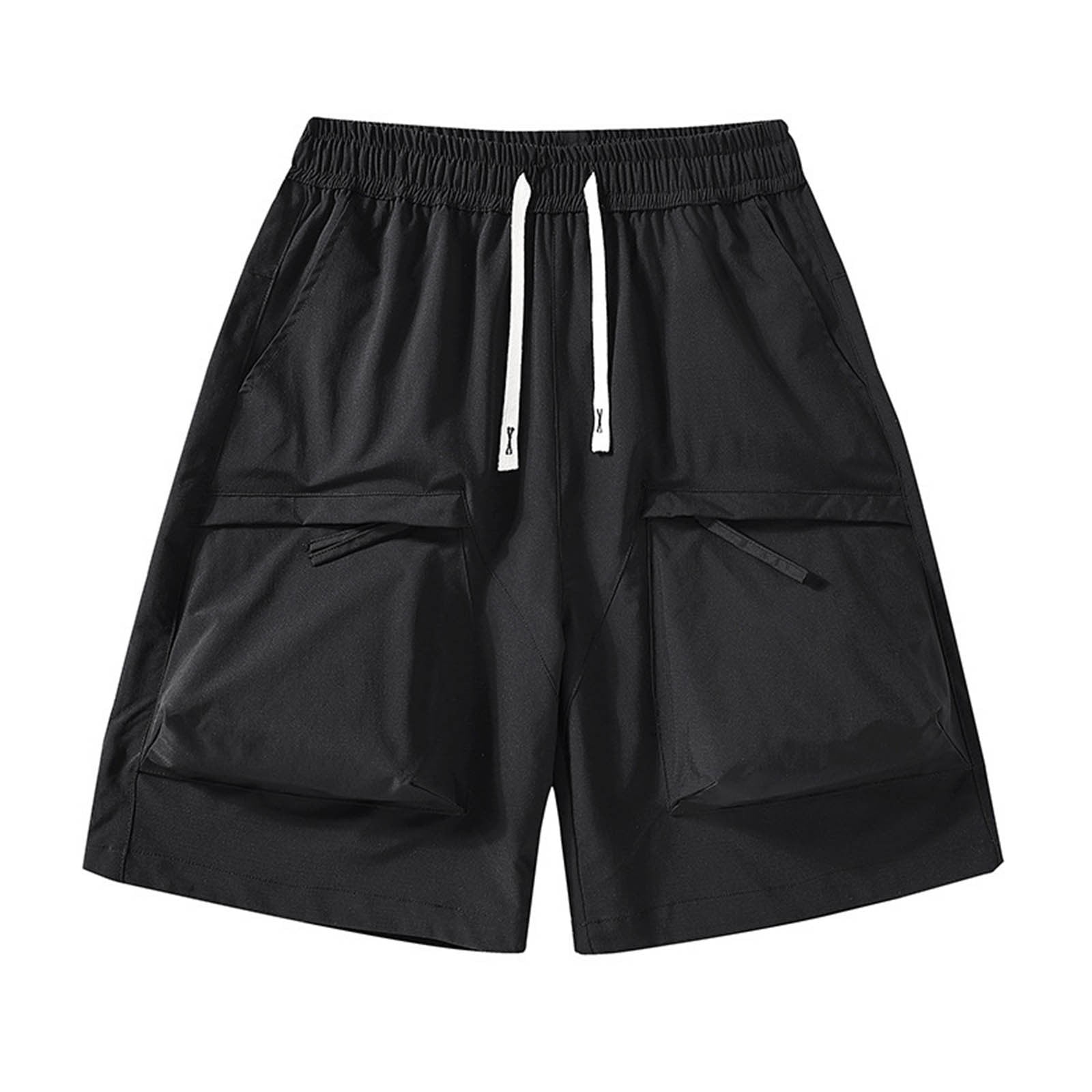 Black Graphic Loose Fit Shorts for Man Fall Summer Lounge Stretchy ...