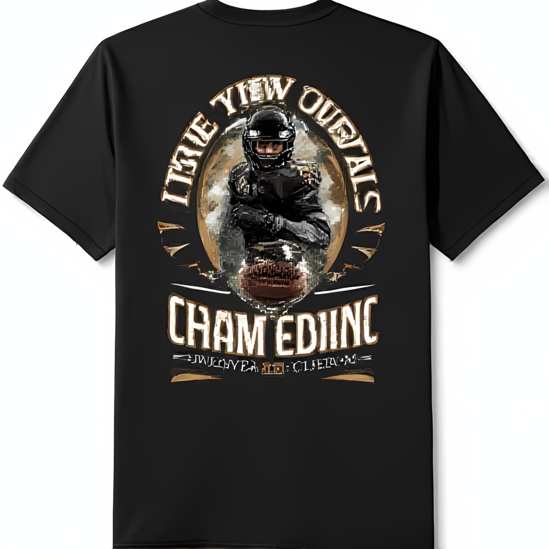 Black Graphic T-Shirt Featuring Player with Crossed I True View Our ...