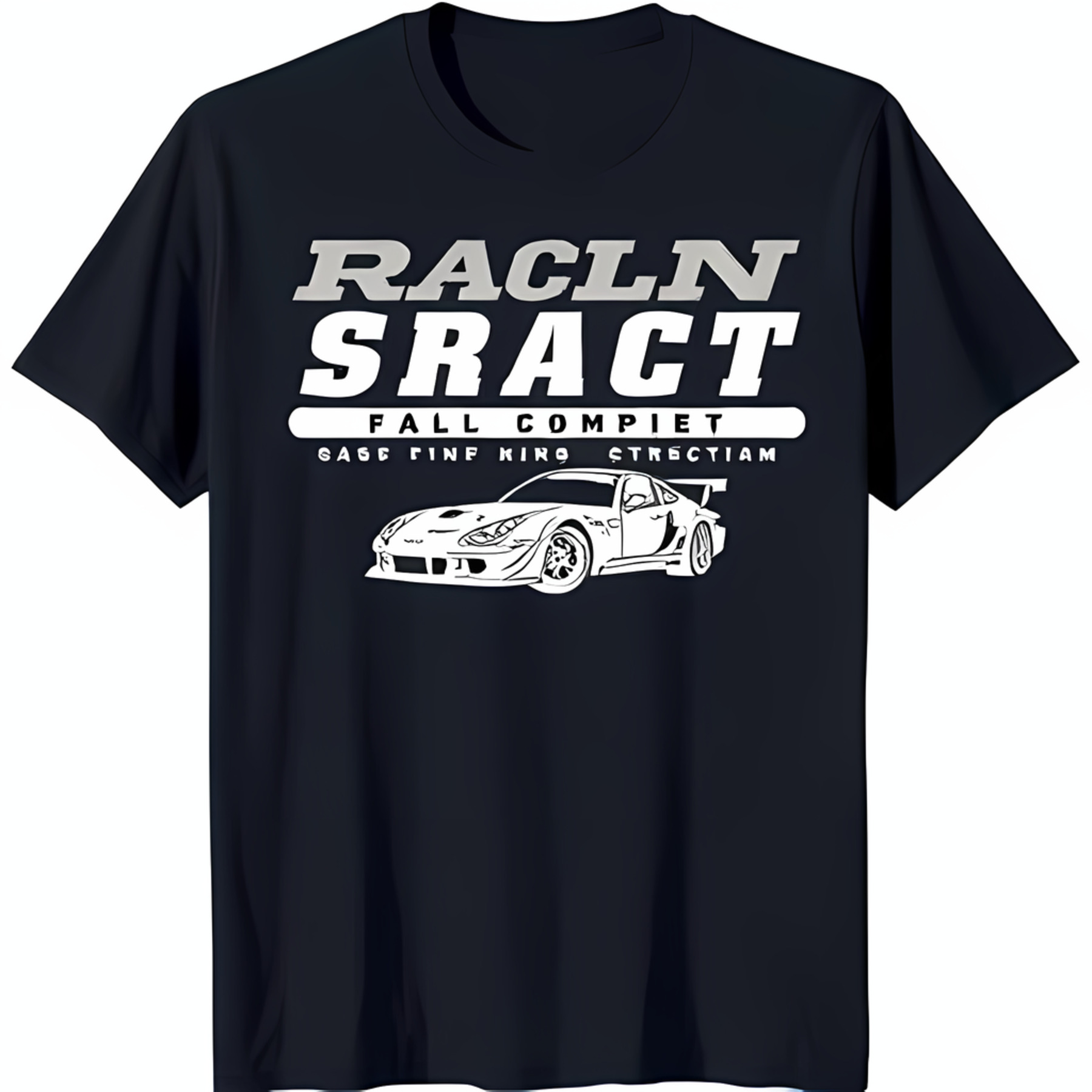Black Graphic T-Shirt Featuring Race Car Design and Bold Text - Walmart.com