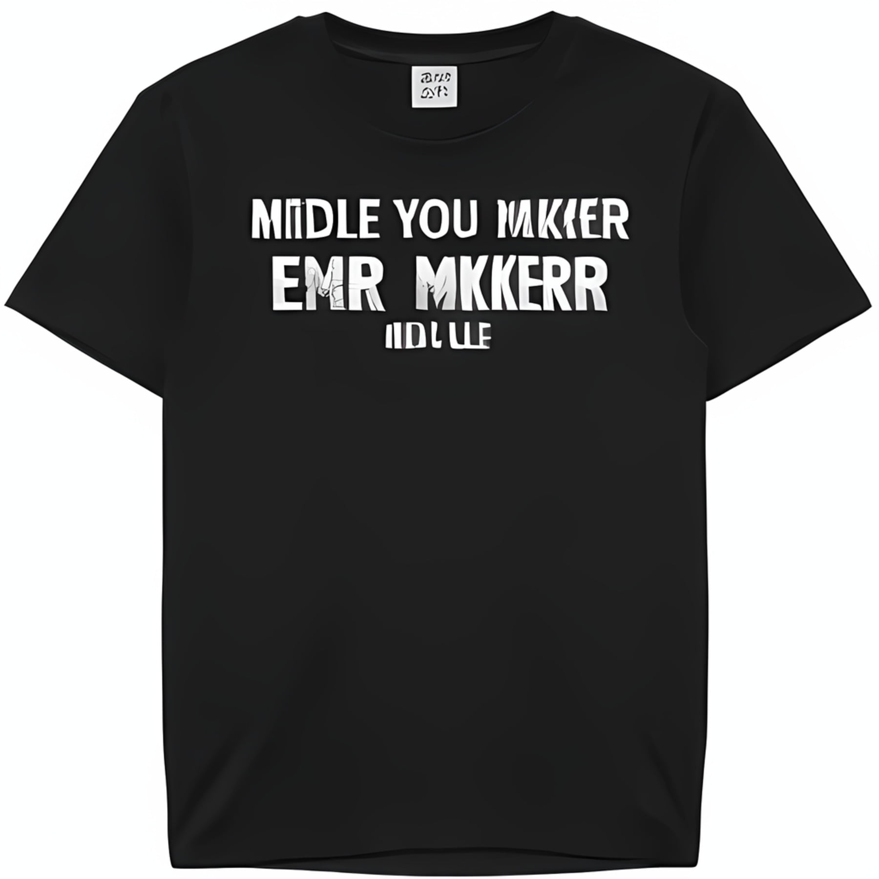 Black Graphic T-Shirt with Bold Typographic Design Eye Catching ...