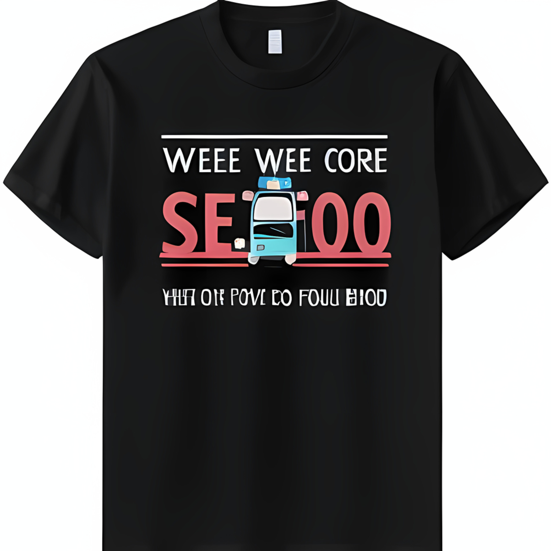 Black Graphic T-Shirt with WEEE WEE CORE SE 100 Design - Walmart.com