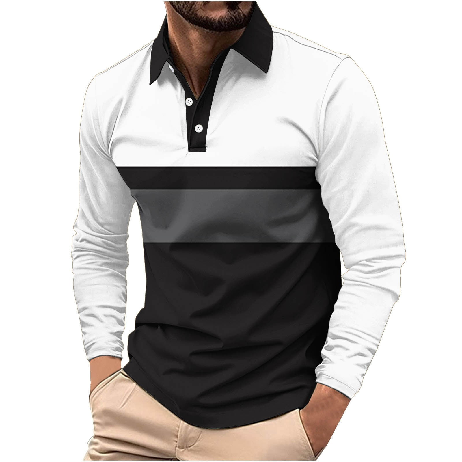 Black Graphic T Shirts for Mens Summer Fall Long Sleeve High Neck ...