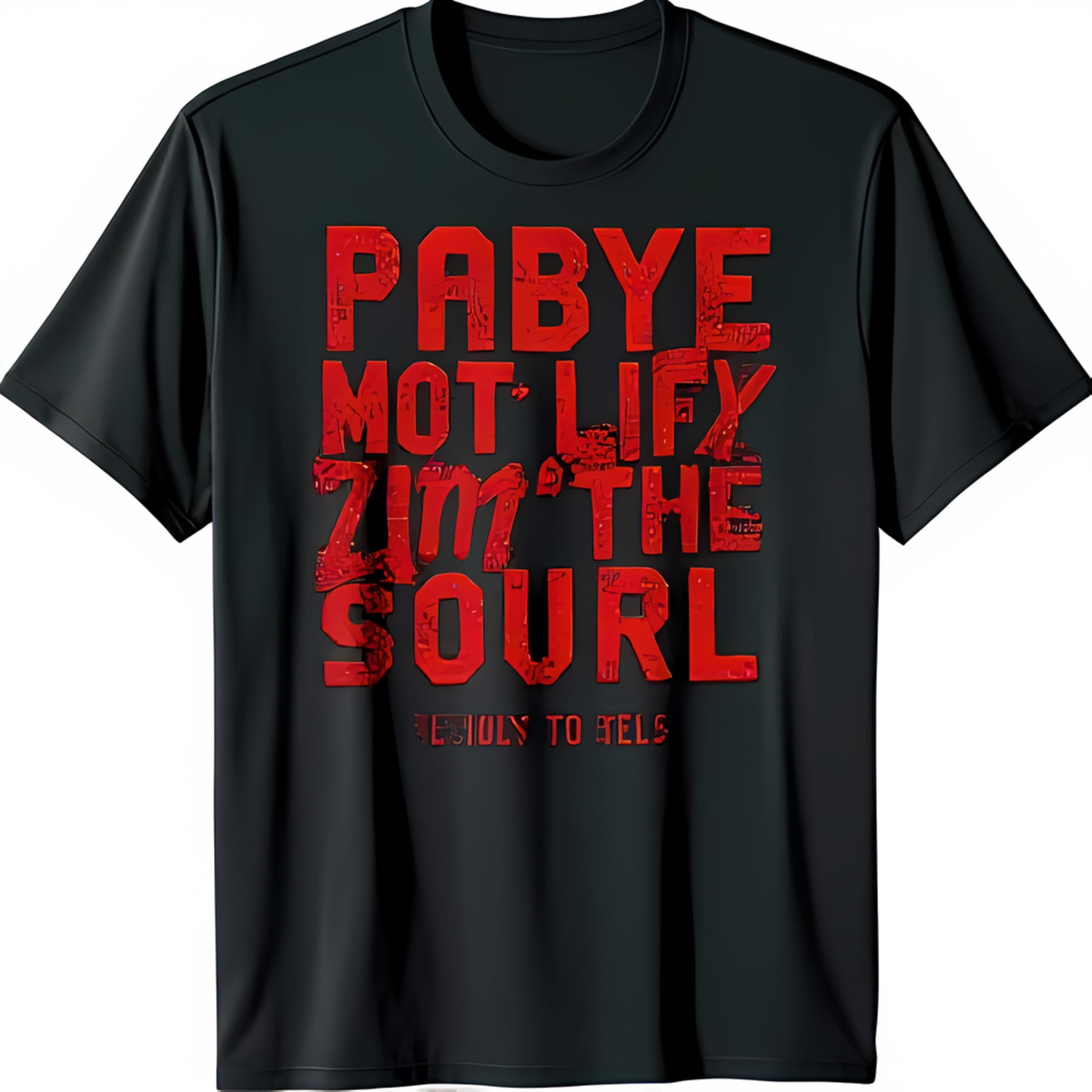 Black Graphic Tee PABYE MOT ZIM Text Design for Men - Walmart.com