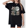 Black Graphic Tees Print Tshirt Shirts S-5XL Raccoon Moon Night Vintage ...