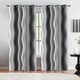 Black And Gray Blackout Curtains, Abstract Geometric Line Texture ...