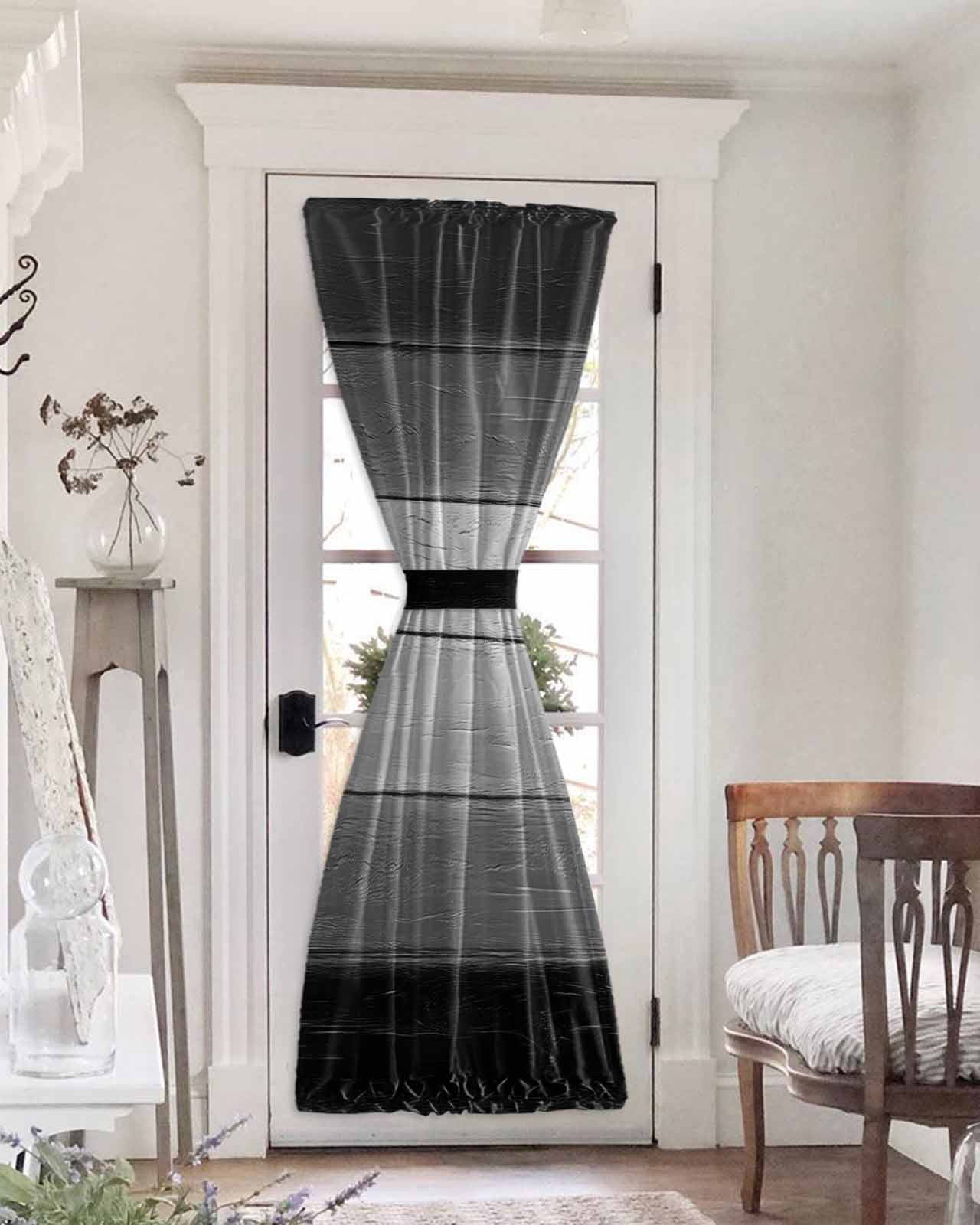 Black Gray Blackout Door Curtains for French, Glass,Front, Back, Patio ...