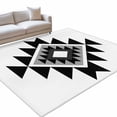 Black Gray Boho Washable Rug 5x8 Area Rug for Living Room Bedroom Non ...
