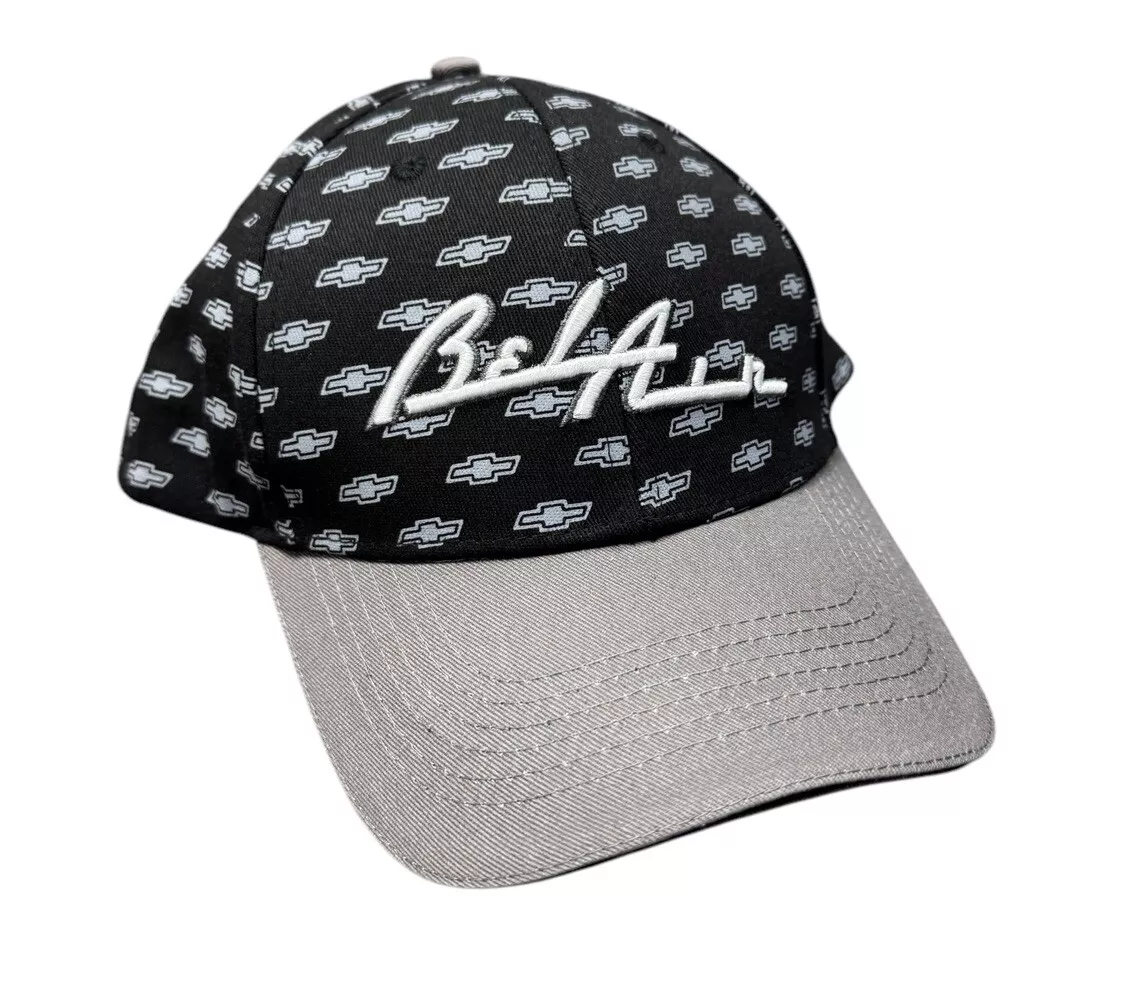 Black & Gray Bowtie Chevy Bel Air Script Logo Hat Cap - Walmart.com