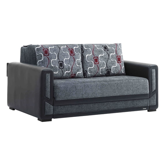 Black + Gray Chenille - Storage and Sleeper Function - Compact Spaces ...