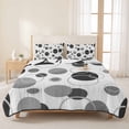 Black Gray Circles 3 Pieces Quilt Set,1 Quilt with 2 Shams,Abstract ...
