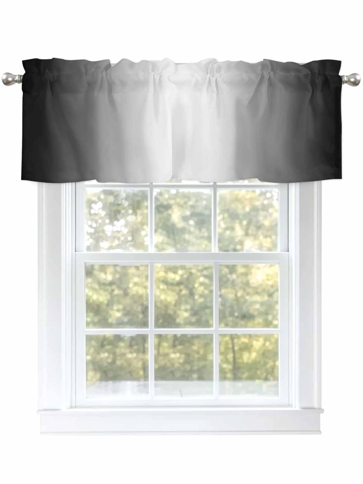 Black Gray Curtain Valances for Window, Farmhouse Window Valance ...