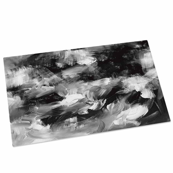 Black Gray Door Mat 16x24 Inch Abstract Modern Polypropylene Pigment ...