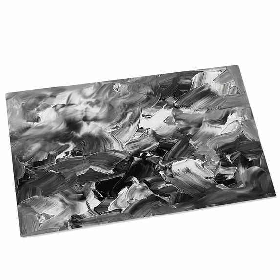 Black Gray Door Mat 20x31.5 Inch Abstract Modern Polypropylene Pigment ...