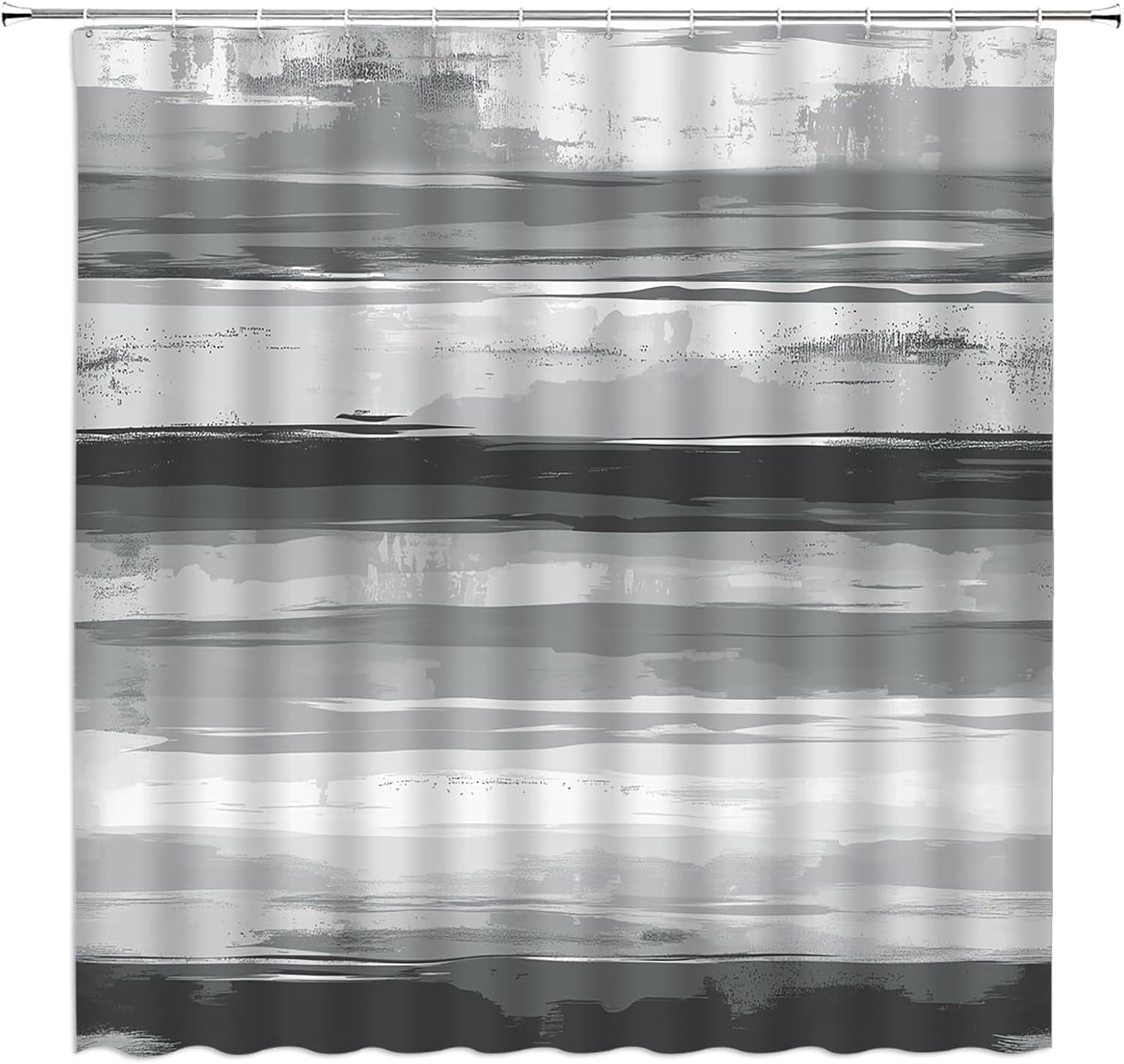 Black Gray Extra Long Shower Curtain,Abstract Geometric Striped Moden ...