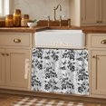 Black Gray Fruit Small Cabinet Curtains 10"W x 11"L, Vintage Plant ...