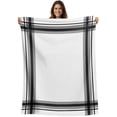 Black Gray Grid Blanket Soft Cozy Warm Throw Blanket for Couch, Plush ...