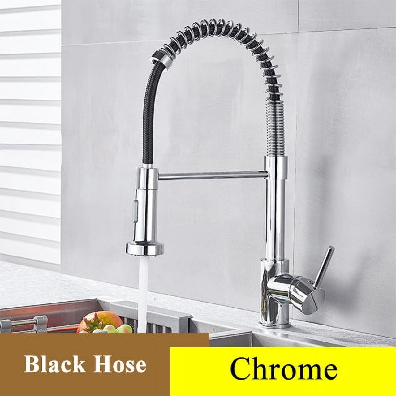Black Gray Kitchen Sink Faucet Dual Mode Spout Pull Down 360 ° Rotation ...