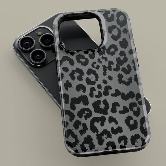 Black Gray Leopard Print MagSafe Case for iPhone Samsung - Walmart.com
