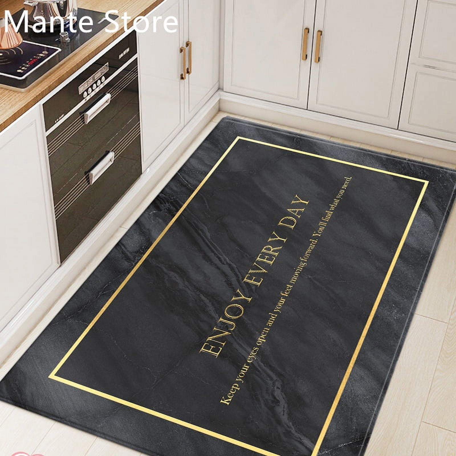 Black Gray Marble Kitchen Carpet Rugs Floor Mats For Living Rooms ...