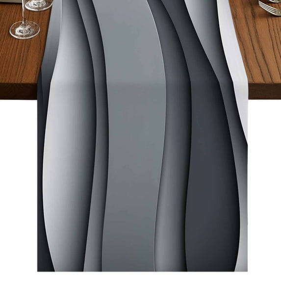 Black Gray Ombre Short Table Runner 48 Inches Long,Modern Abstract ...