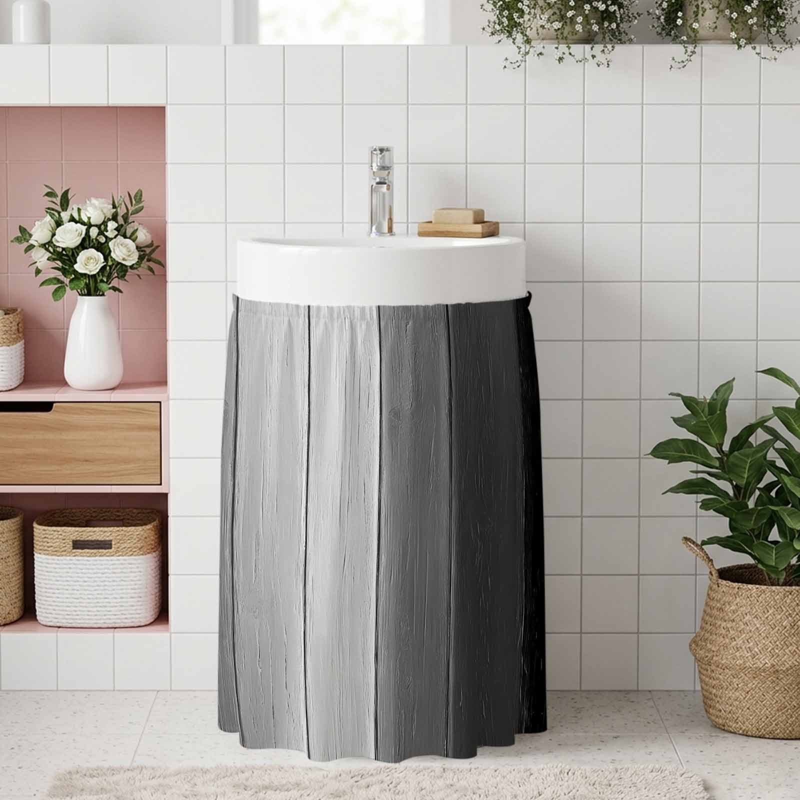 Black Gray Ombre Small Cabinet Curtain 11''x13'', Vintage Country ...
