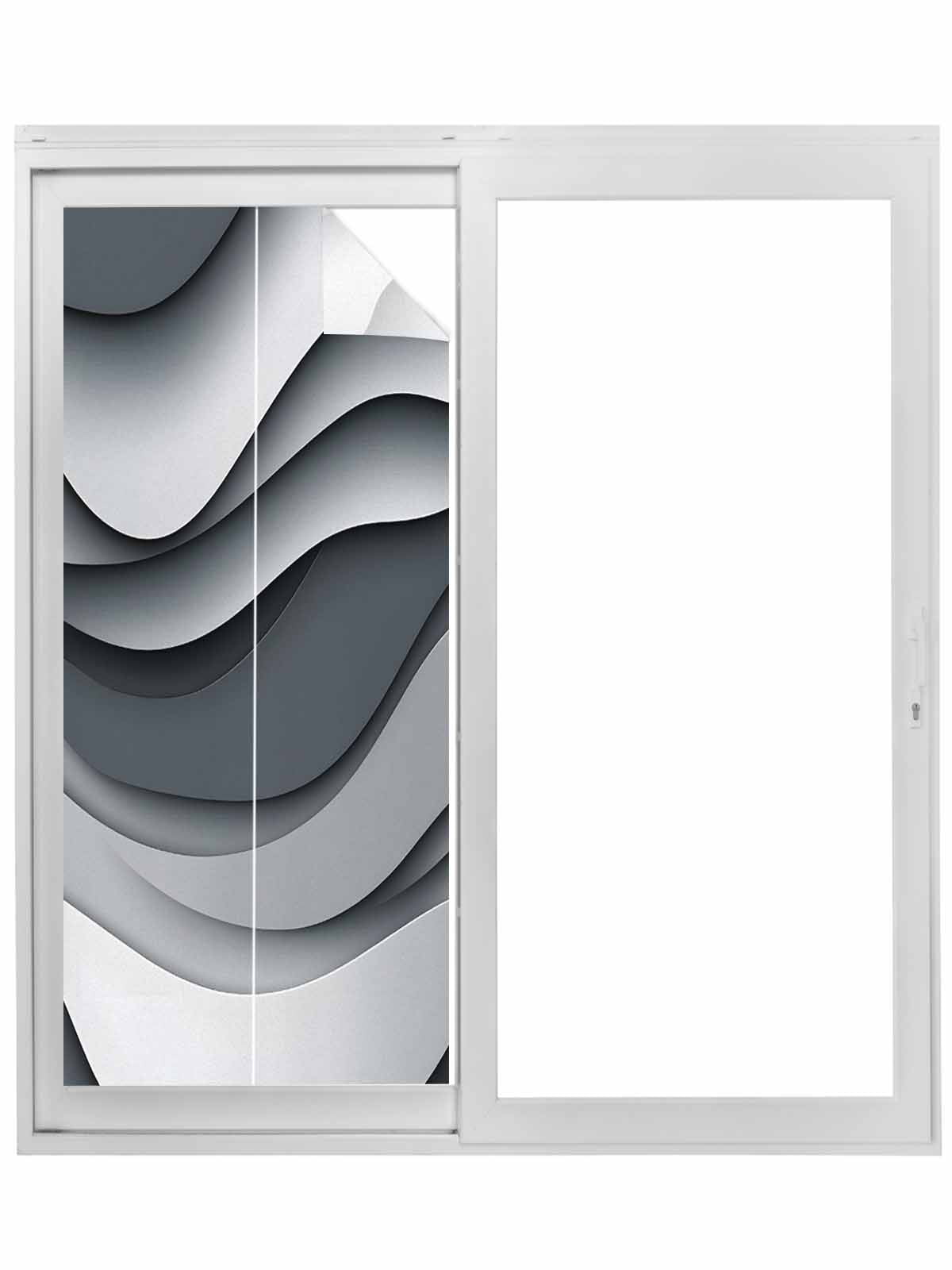 Black Gray Ombre Window Privacy Film, Modern Abstract Moire Art ...