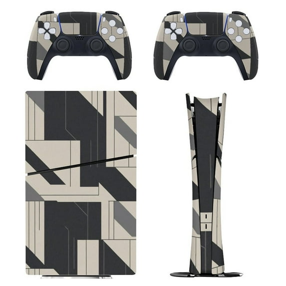 Black Gray Pattern Console Skin Bundle for PS5 Pro Slim Disc & Digital ...