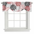 Black Gray Red Pink Sunflower Tie Up Valance Curtains Abstract Blooming ...
