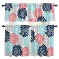 Black Gray Red Tea Sunflower Kitchen Curtains Set for Windows, Abstract ...
