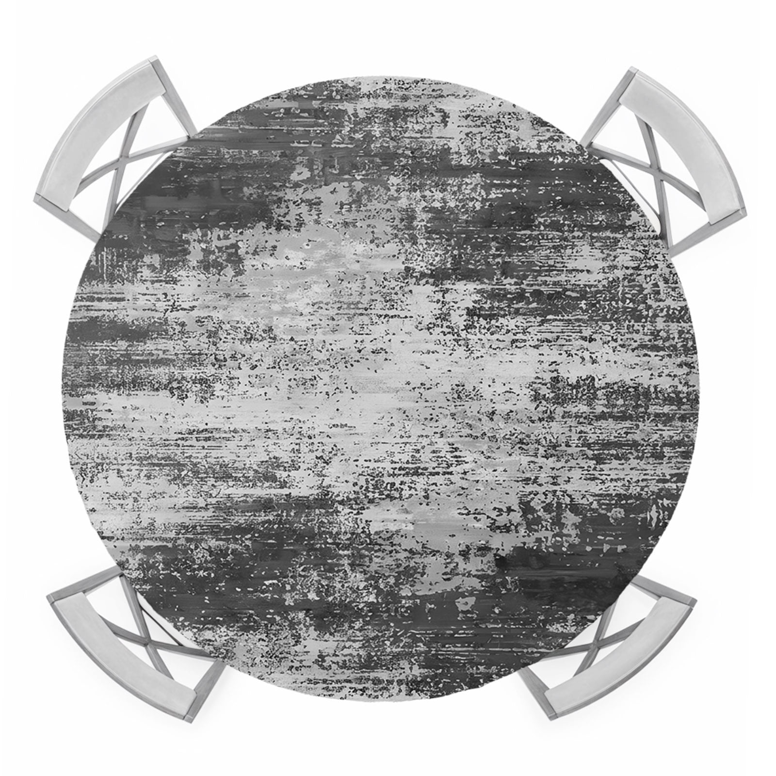 Black Gray Round Table Cover, Abstract Smoky Texture Distressed Mottled ...