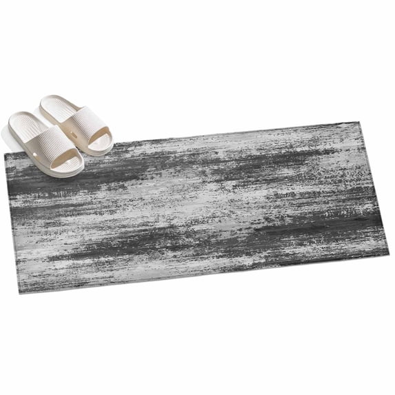Black Gray Runner Rugs 2x6ft Abstract Smoky Texture Distressed Mottled ...