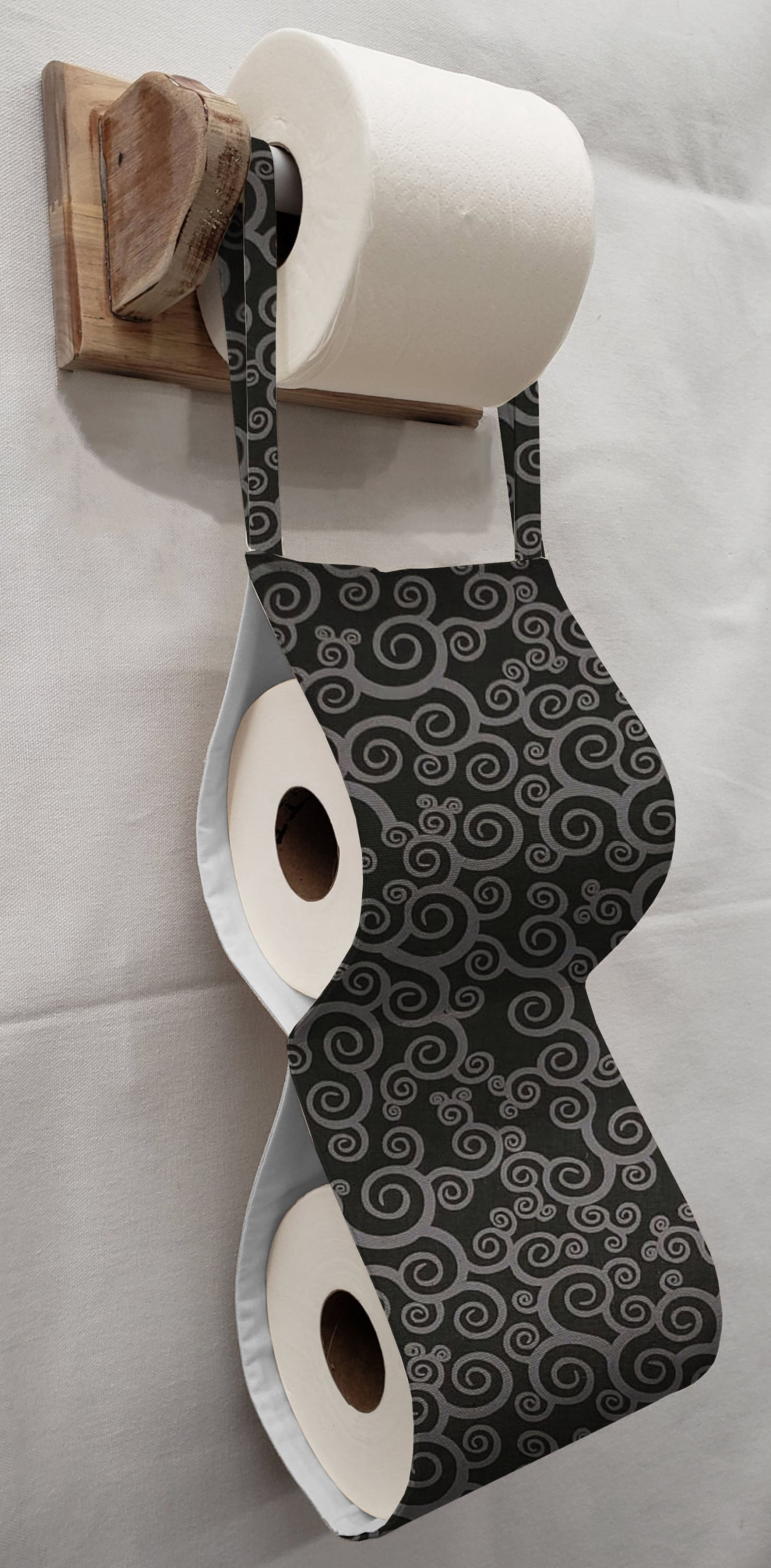 Black & Gray Scroll Damask Toilet Paper Holder by Penny's Needful ...