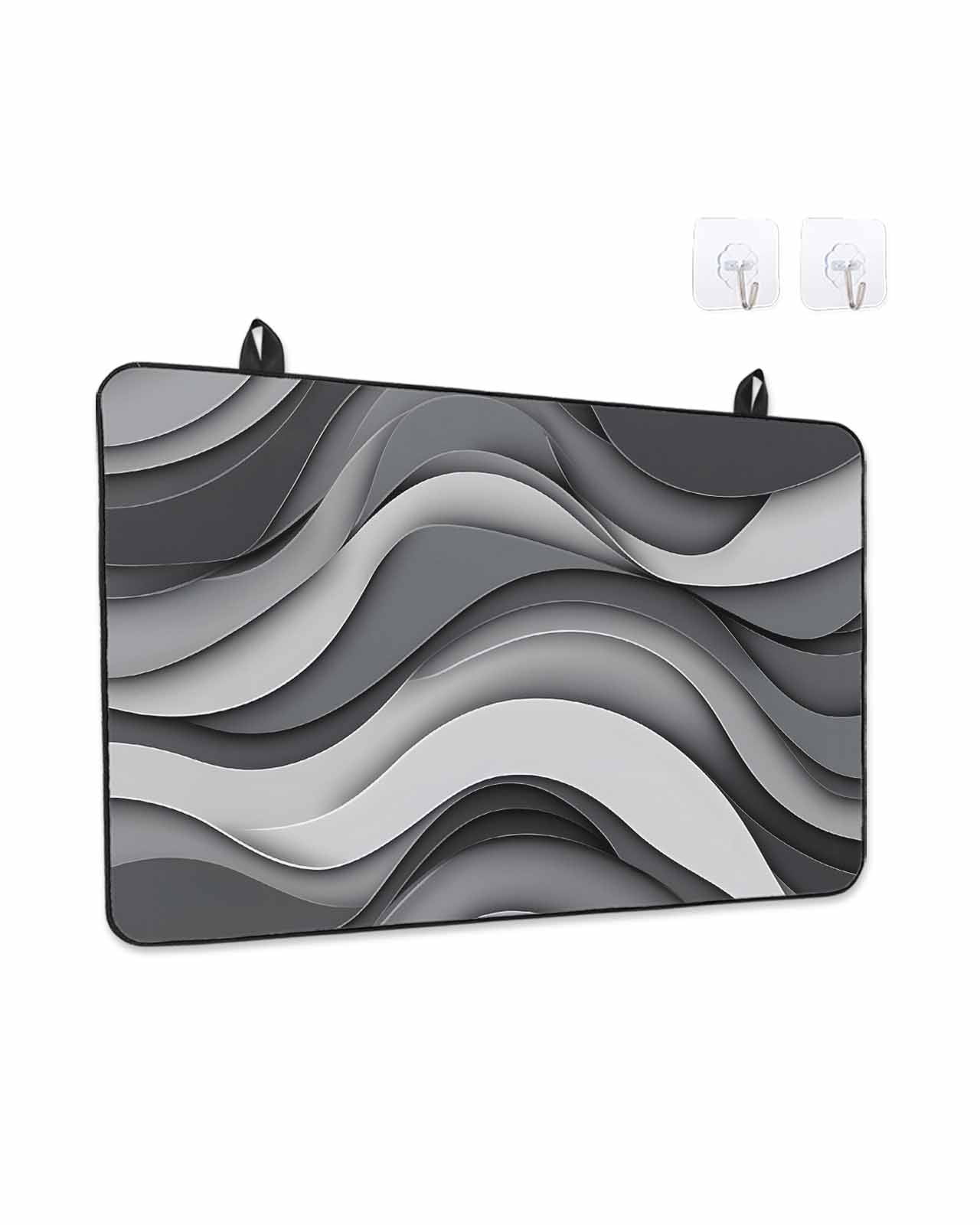 Black Gray Stove Top Covers for Electric Stove, 28'x20'' Gradient Ocean ...