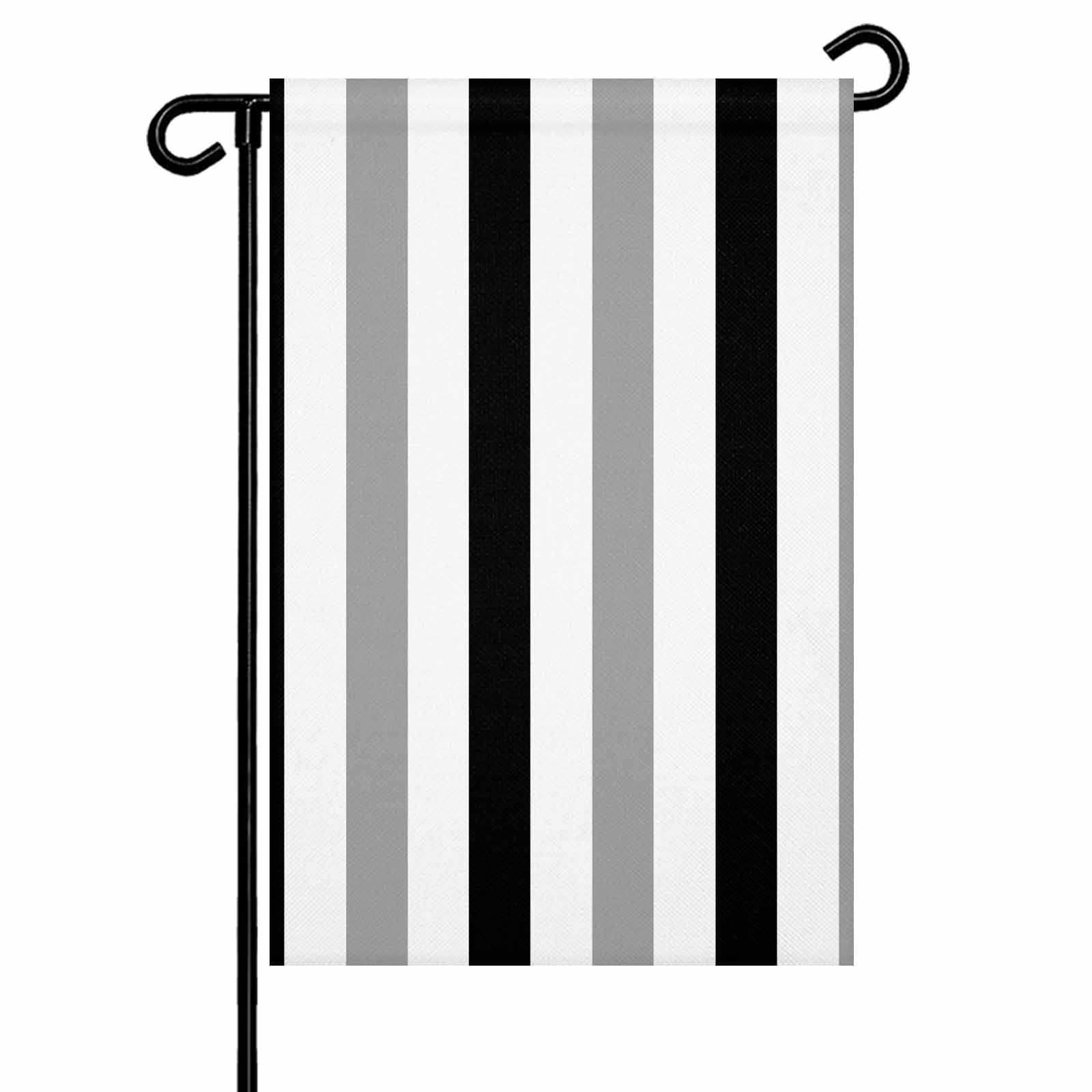 Black Gray Striped Garden Flag 28x40 Inch Modern Double Sided Small ...