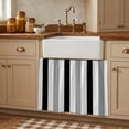 Black Gray Striped Small Cabinet Curtains 10.8"W x 13.4"L, Farmhouse ...