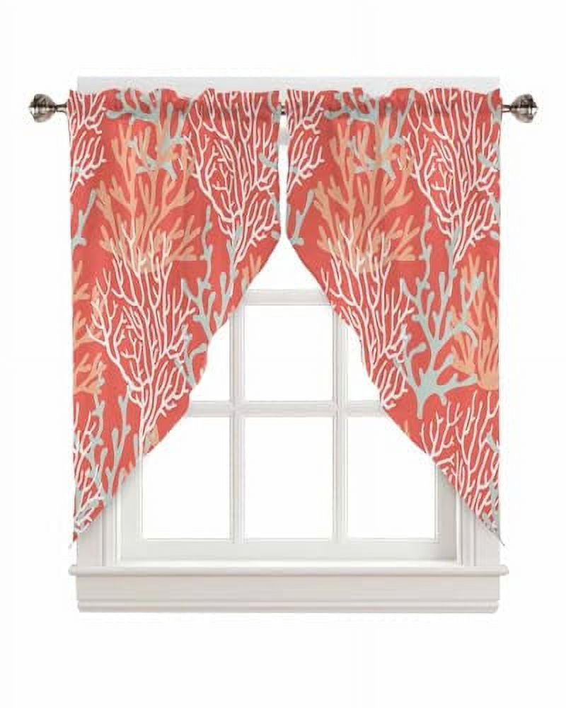 Black Gray Swag Valances for Windows 2 Pack Kitchen Window Curtains 36 ...