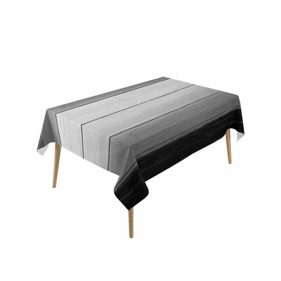 Black Gray Table Cloth, Farmhouse Vintage Gradient Wooden Plank ...