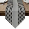 Black Gray White Striped Table Runner Linen Burlap Table Runner 90 ...