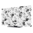 Black Gray Wildflower TV Cover for 75 Inch Screen,Stretch Fabric ...