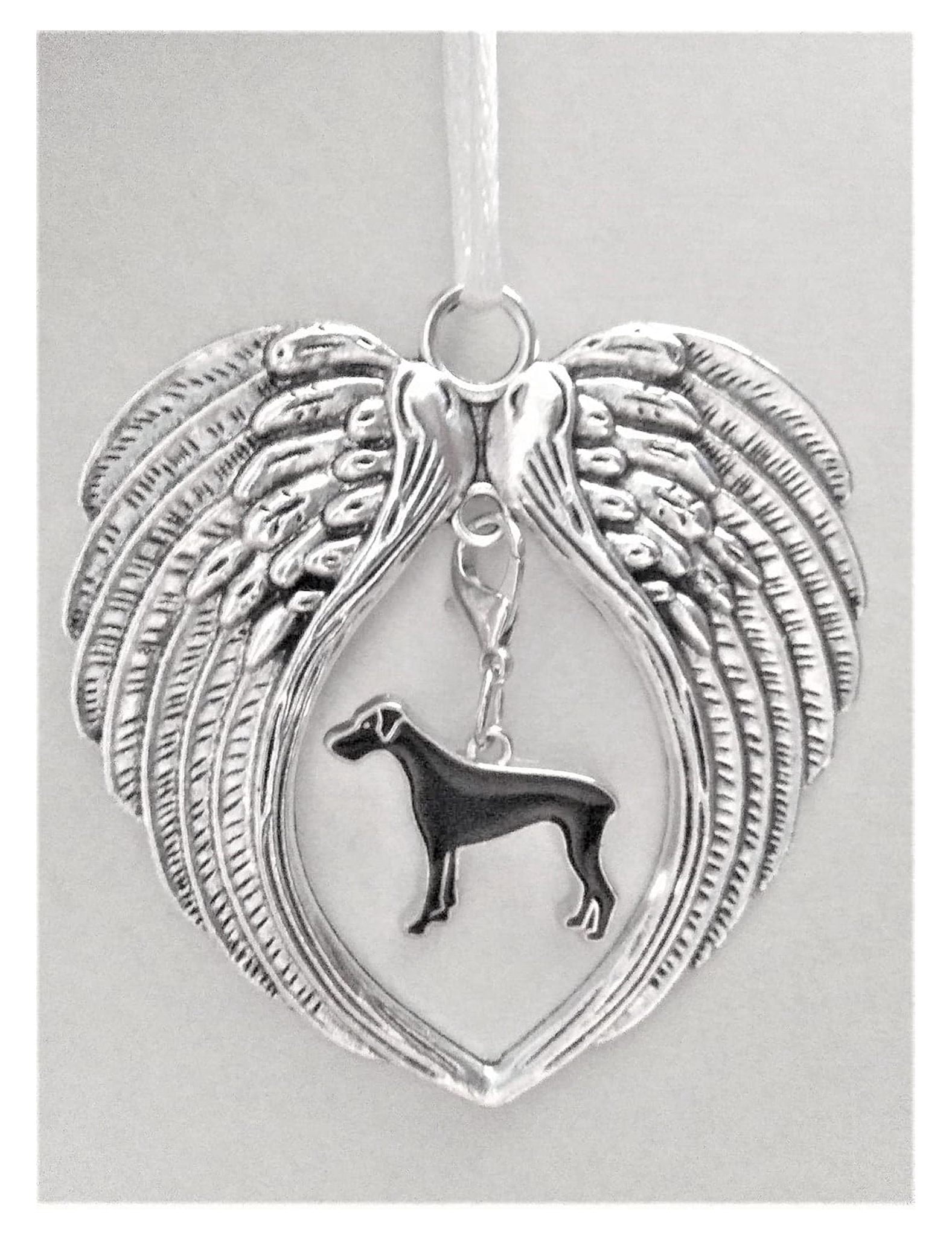 Black Great Dane Dog Angel Wing Memorial Christmas Ornament Furbaby ...