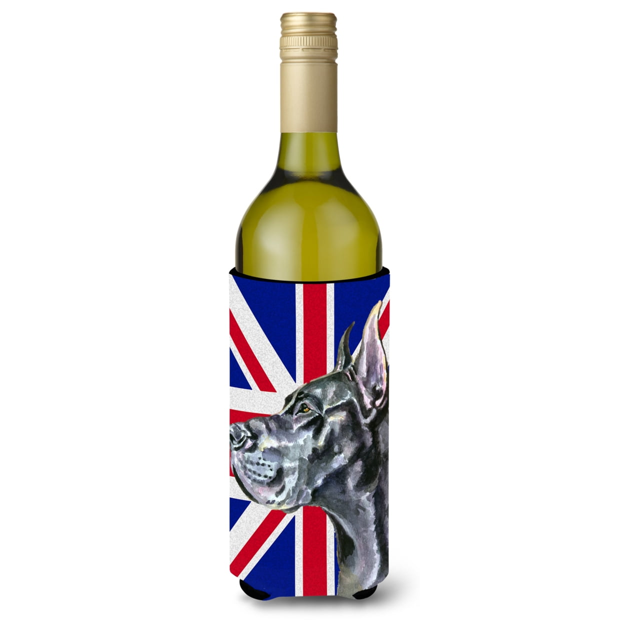 Black Great Dane with English Union Jack British Flag Wine Bottle Hugger - Walmart.com