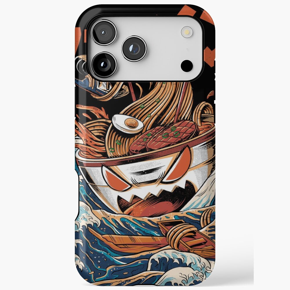 Black Great Ramen Japanese Noodle Art Phone Case Compatible iPhone 17 ...