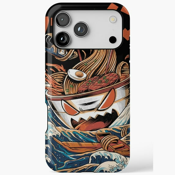 Black Great Ramen Japanese Noodle Art Phone Case Compatible iPhone 17 ...