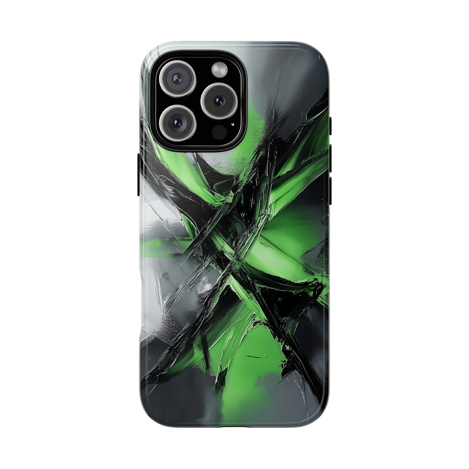 Black Green Abstract Paint Texture iPhone Case 17 16 15 14 13 12 11 Pro ...