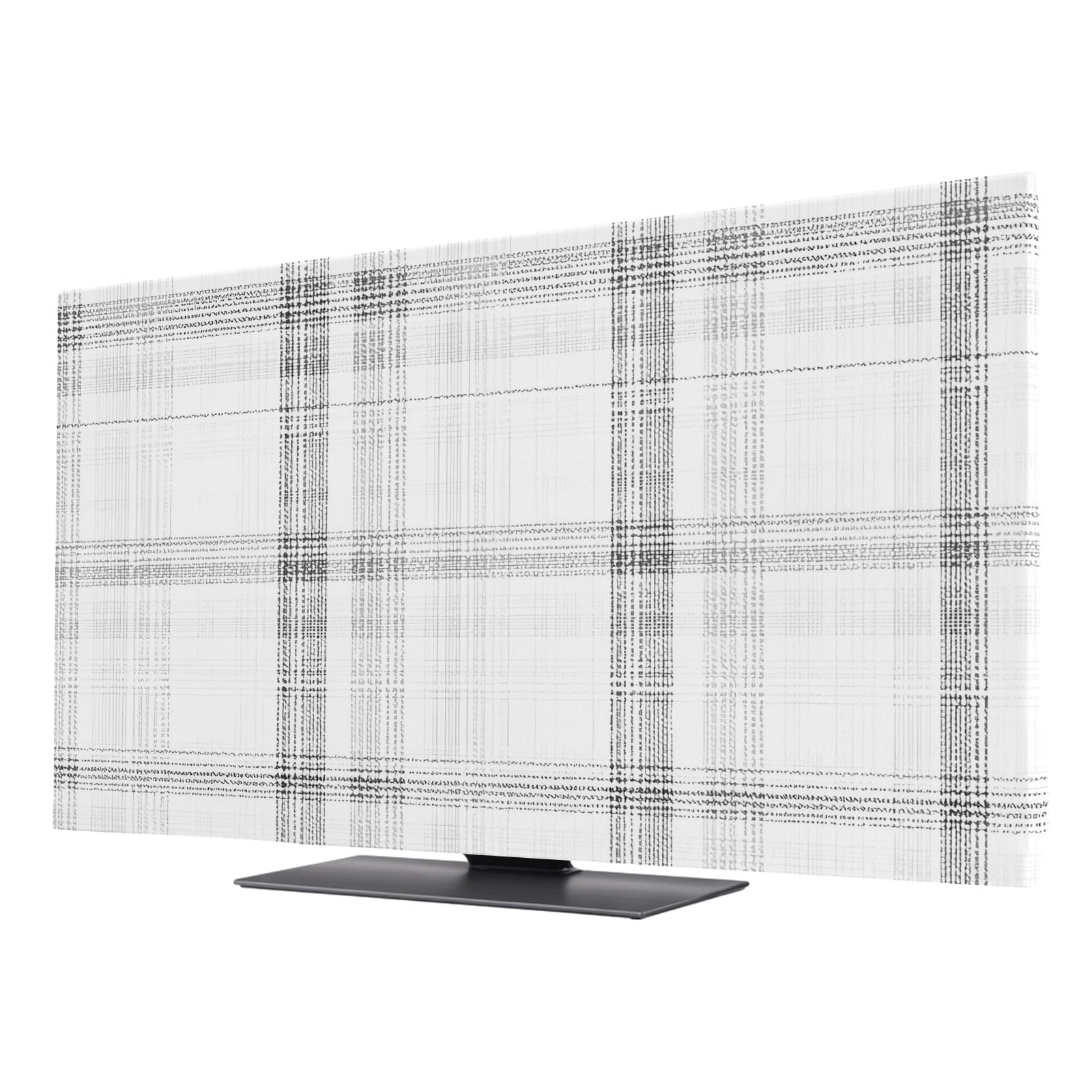Black Green Check TV Cover for 65 Inch Screen, Stretch Fabric Dustproof ...