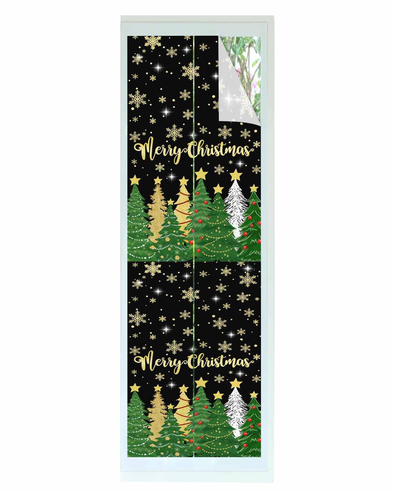 Black Green Christmas Window Privacy Film Stained Glass Window Film ...